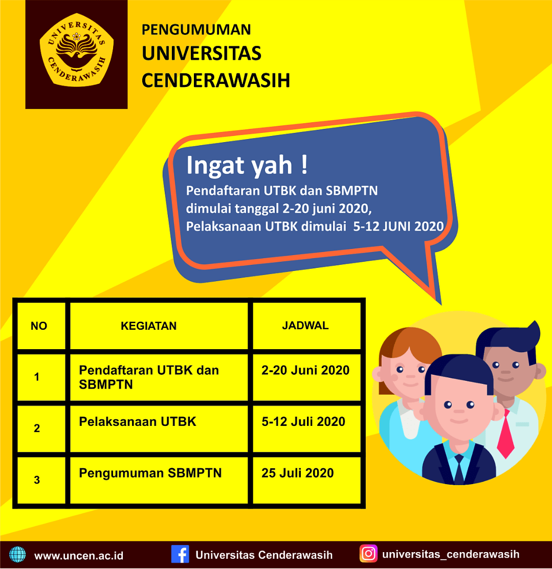 TANGGAL PENDAFTARAN UTBK, SBMPTN DAN PELAKSANAAN UTBK 2020 – UNCEN